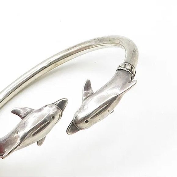 Jewelry | Dolphin Sterling Silver Bracelet By Kabana Twin Dolphins ...